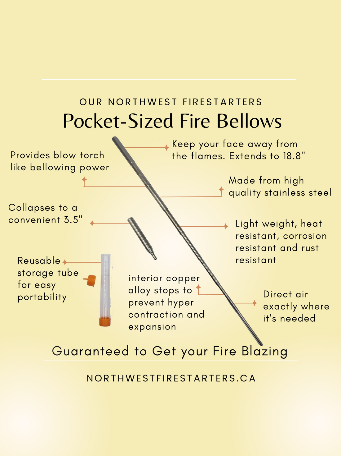 Pocket Sized Fire Bellows | NorthWest Firestarters